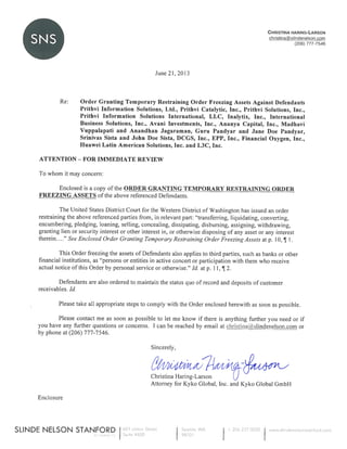 Order Granting Temporary Restraining Order Freezing Assets Against ...