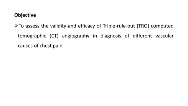Triple Rule Out Computed Tomography | PPTX