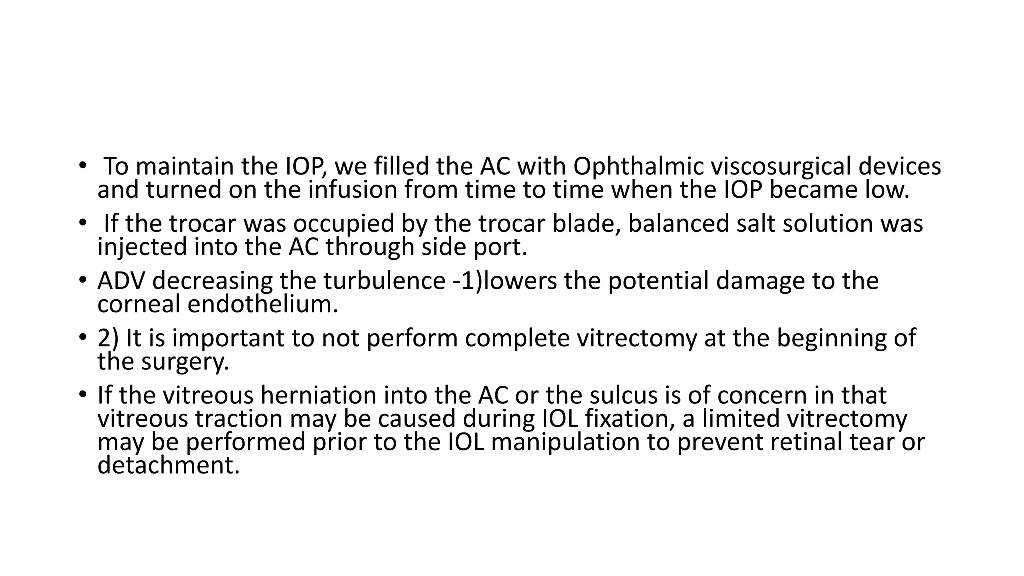 TROCAR BLADE-assisted scleral fixation for dislocated iol | PPTX