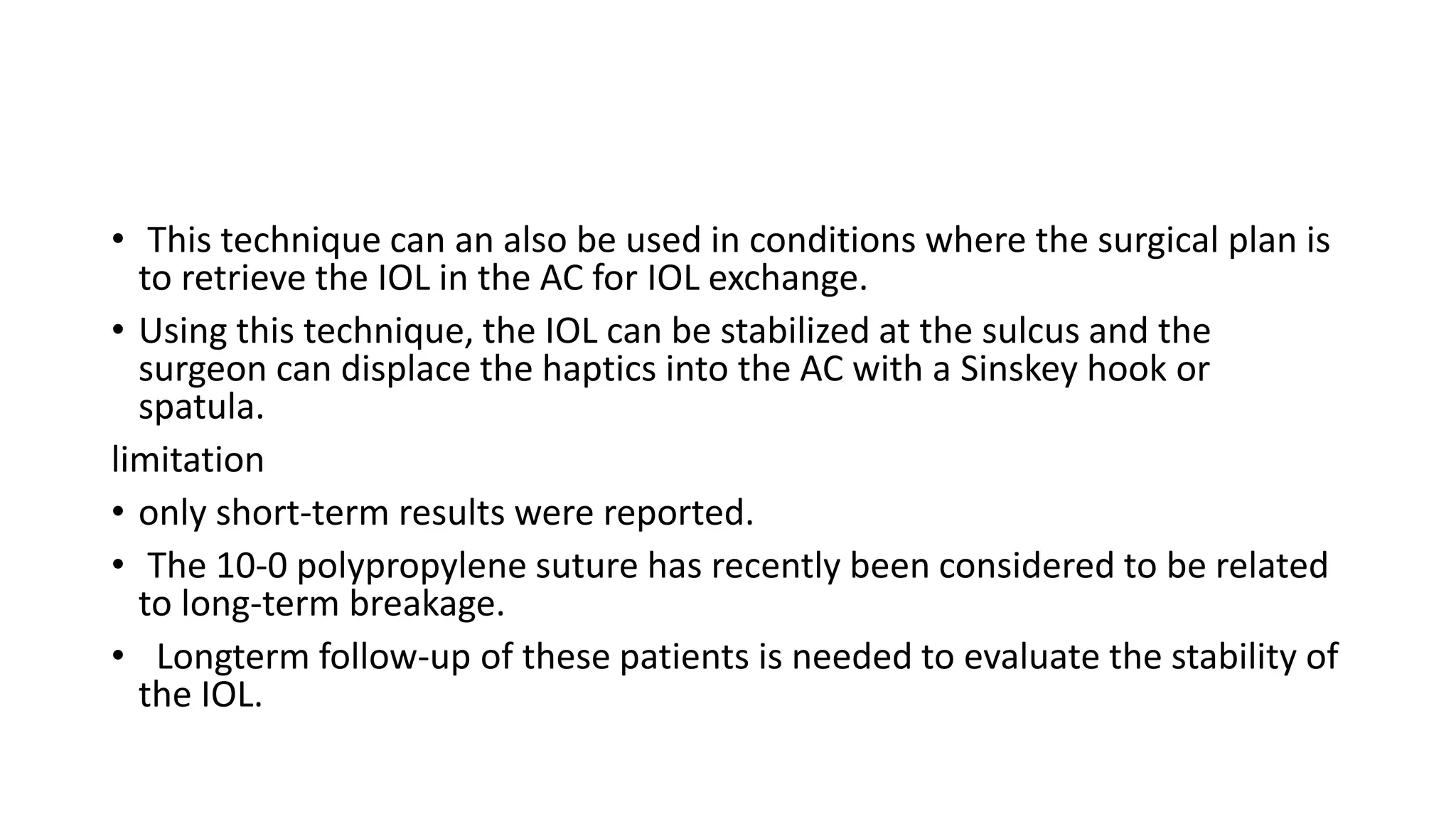 TROCAR BLADE-assisted scleral fixation for dislocated iol | PPTX