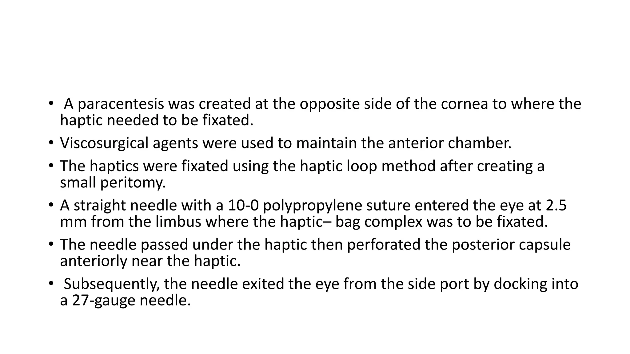 TROCAR BLADE-assisted scleral fixation for dislocated iol | PPTX