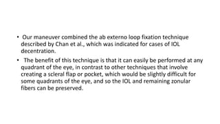 TROCAR BLADE-assisted scleral fixation for dislocated iol | PPT