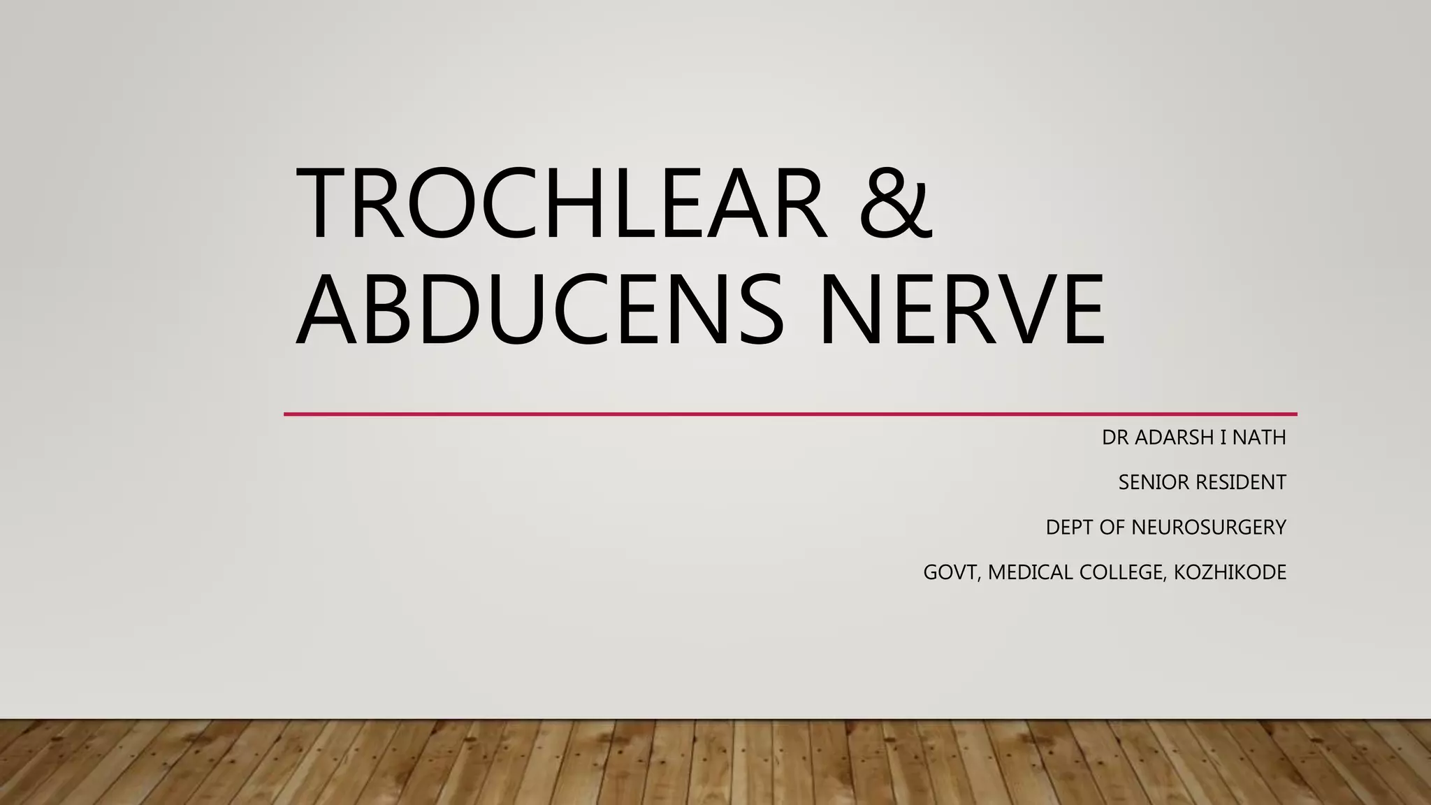 Trochlear & Abducens Nerve | PPTX