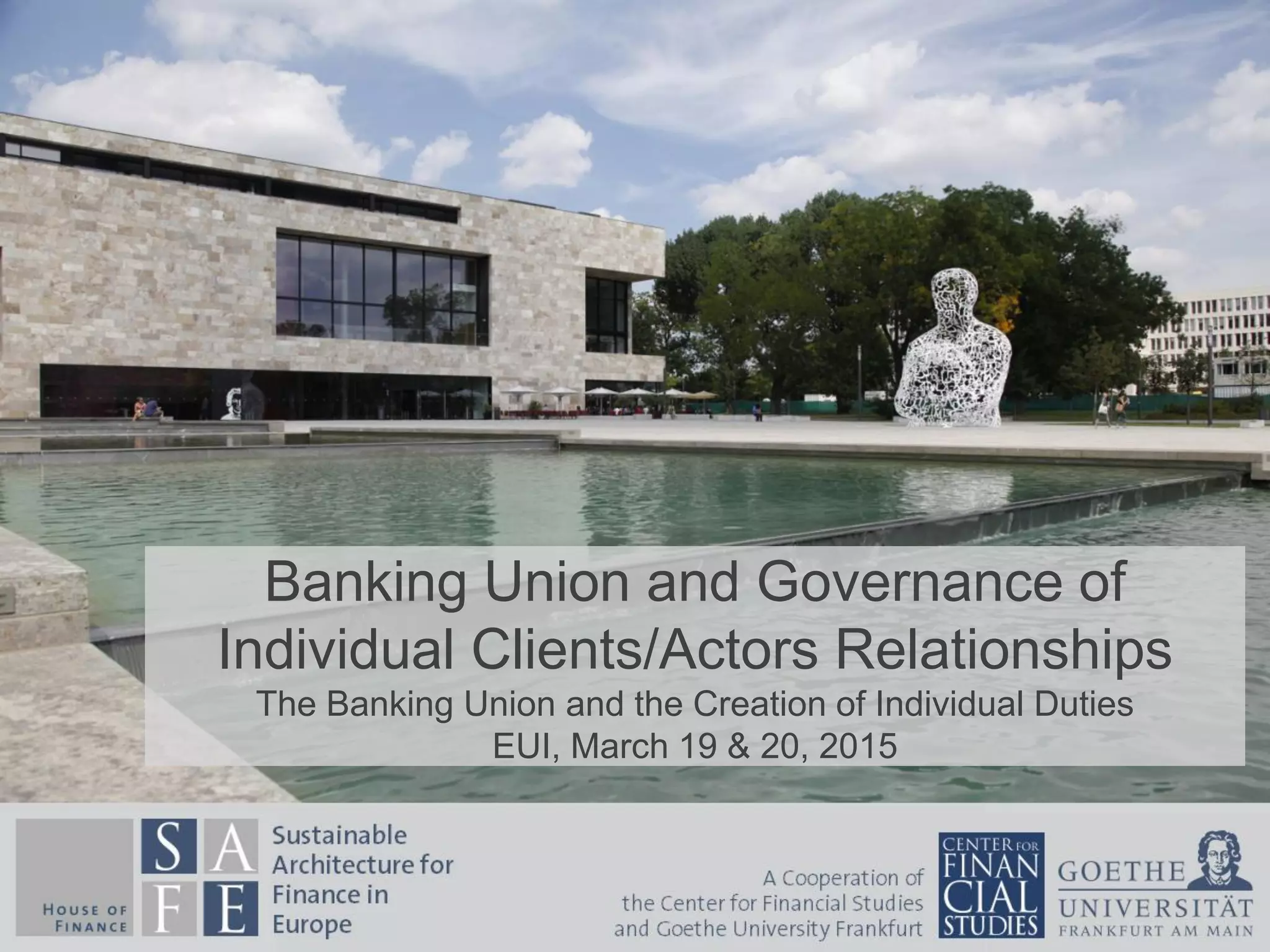 Banking Union and Governance of Individual Clients/Actors Relationships ...