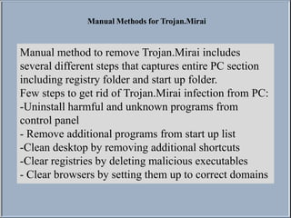 How to remove Trojan.Mirai | PPT