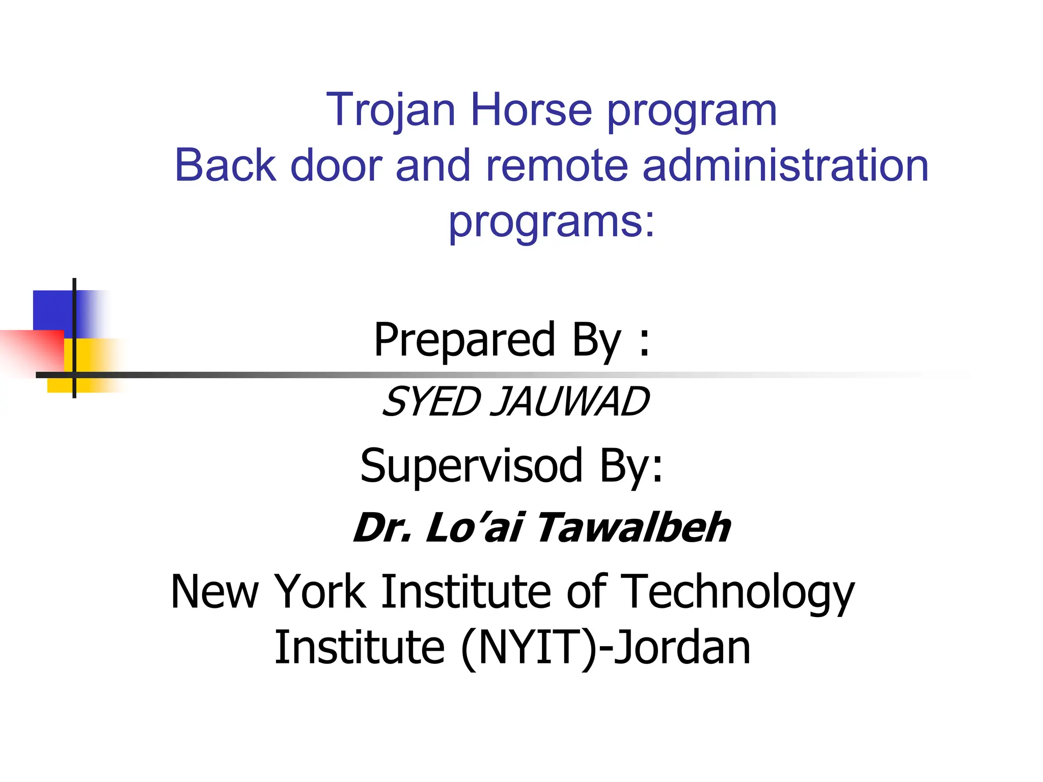 Trojan Backdoors | PPT