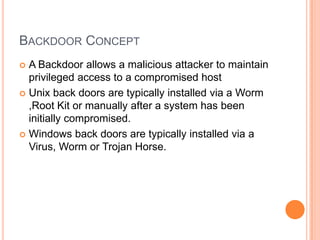 Trojans and backdoors | PPTX