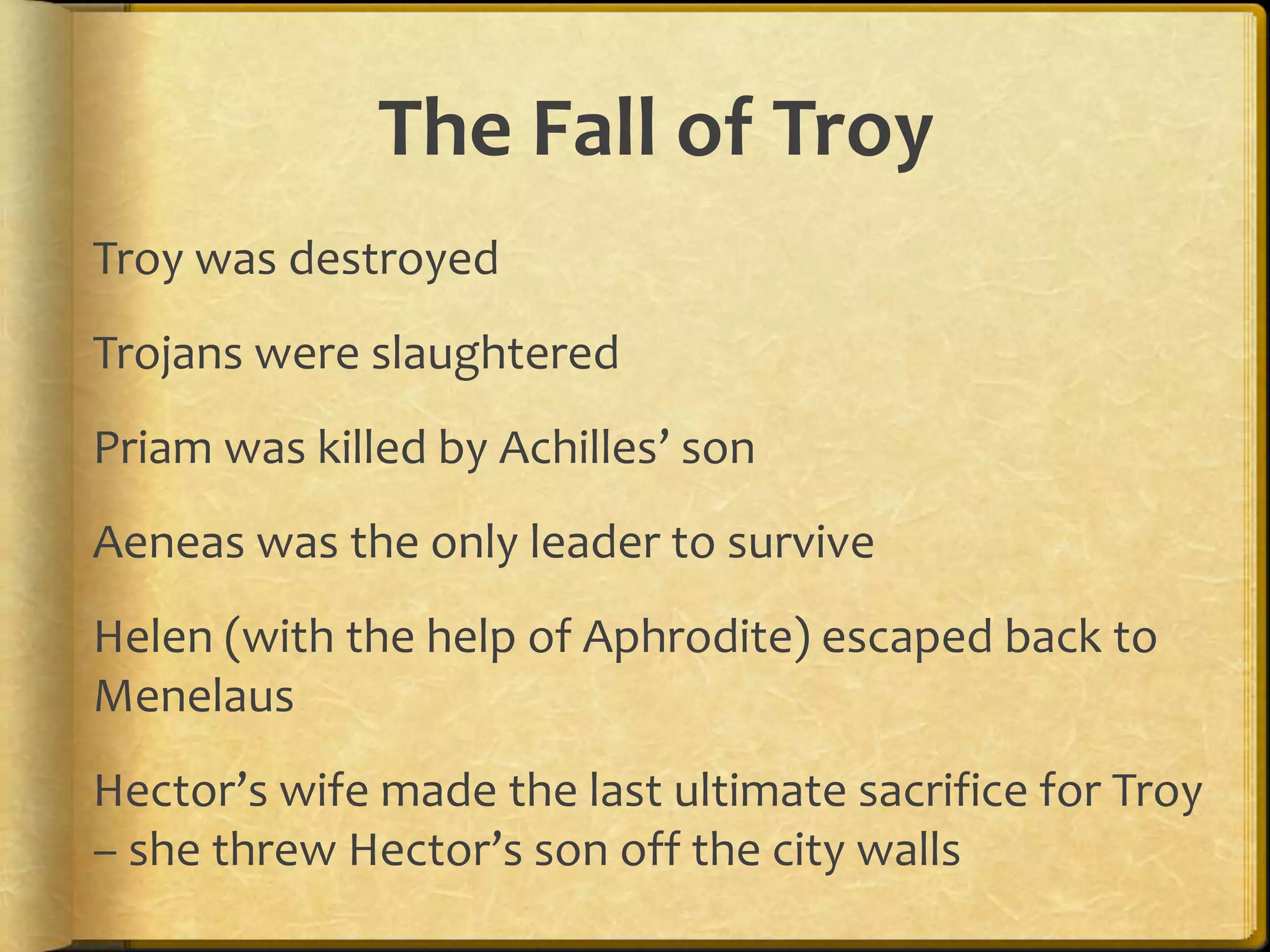 Trojan War - English I Notes | PPTX