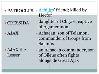 Trojan War - Homeric Characters | PPT