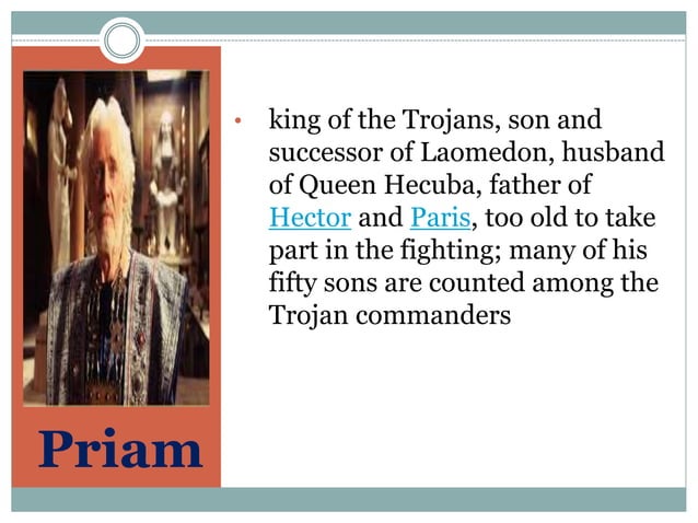 Trojan War - Homeric Characters | PPT