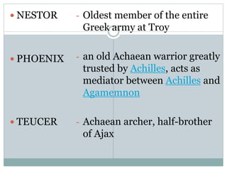 Trojan War - Homeric Characters | PPT