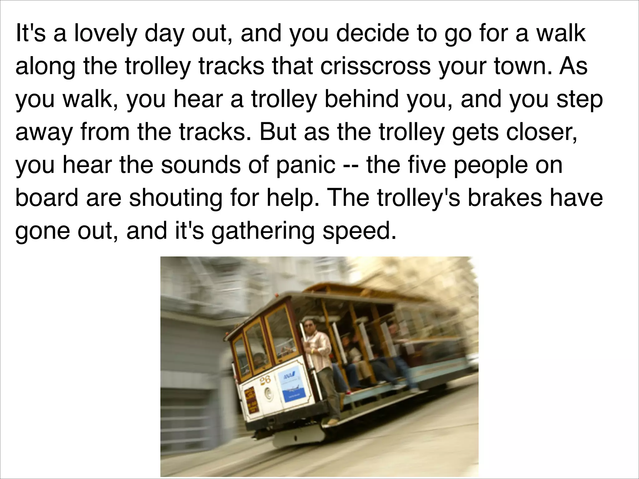 Introduction to Philosophy: Trolley problems | PDF