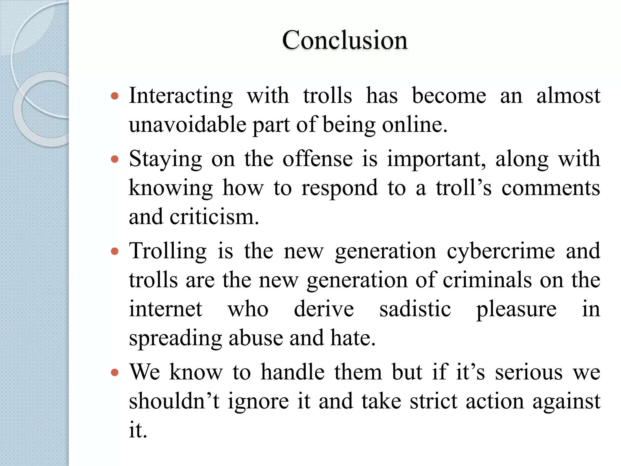 Trolls on social media seminar ppt | PPTX