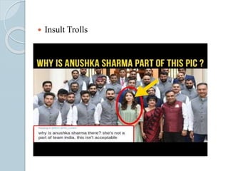 Trolls on social media seminar ppt | PPTX