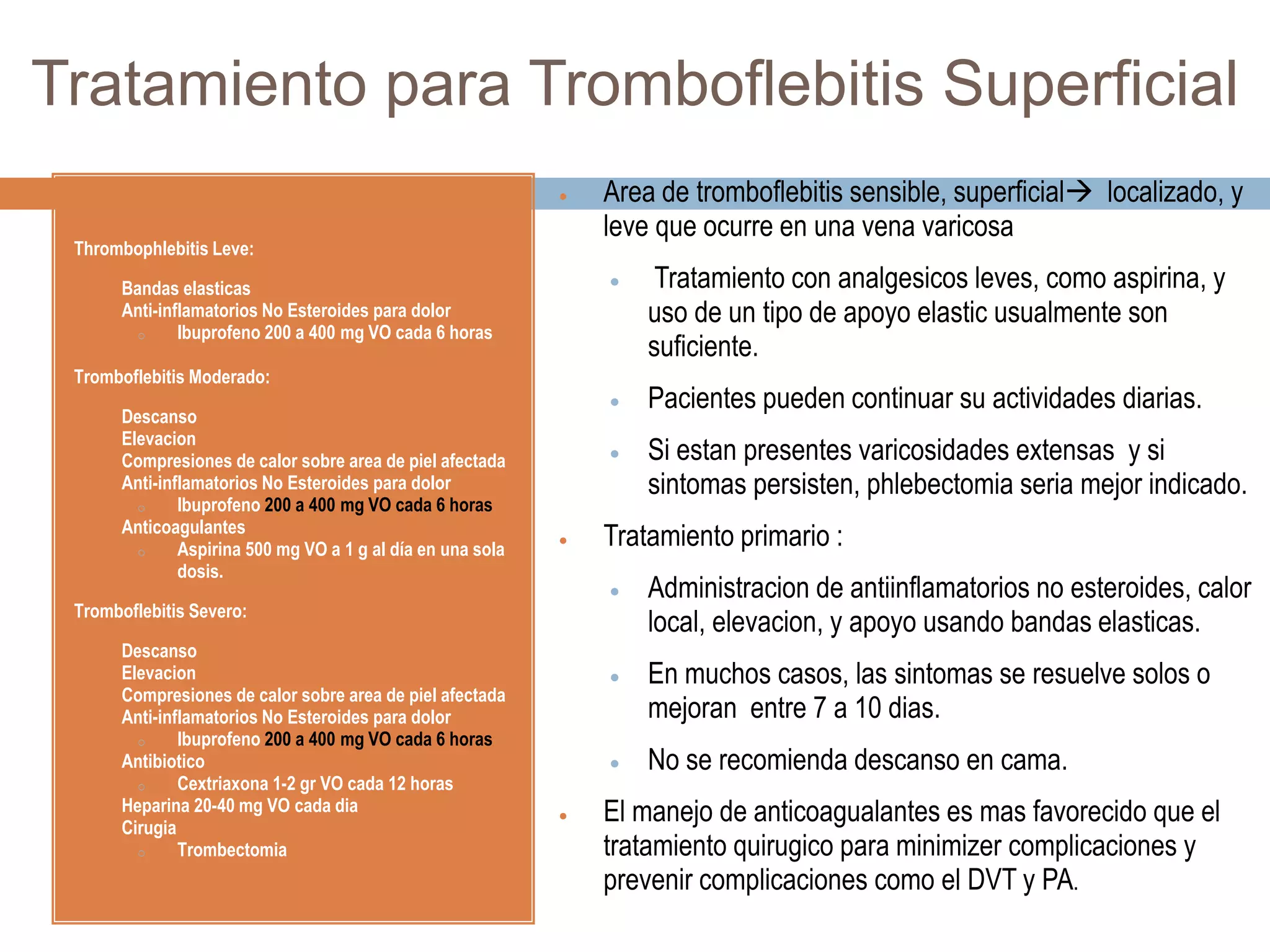Tromboflebitis superficial | PPTX