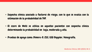 TROMBOSIS VENOSA PROFUNDA, Medicina Interna. | PDF