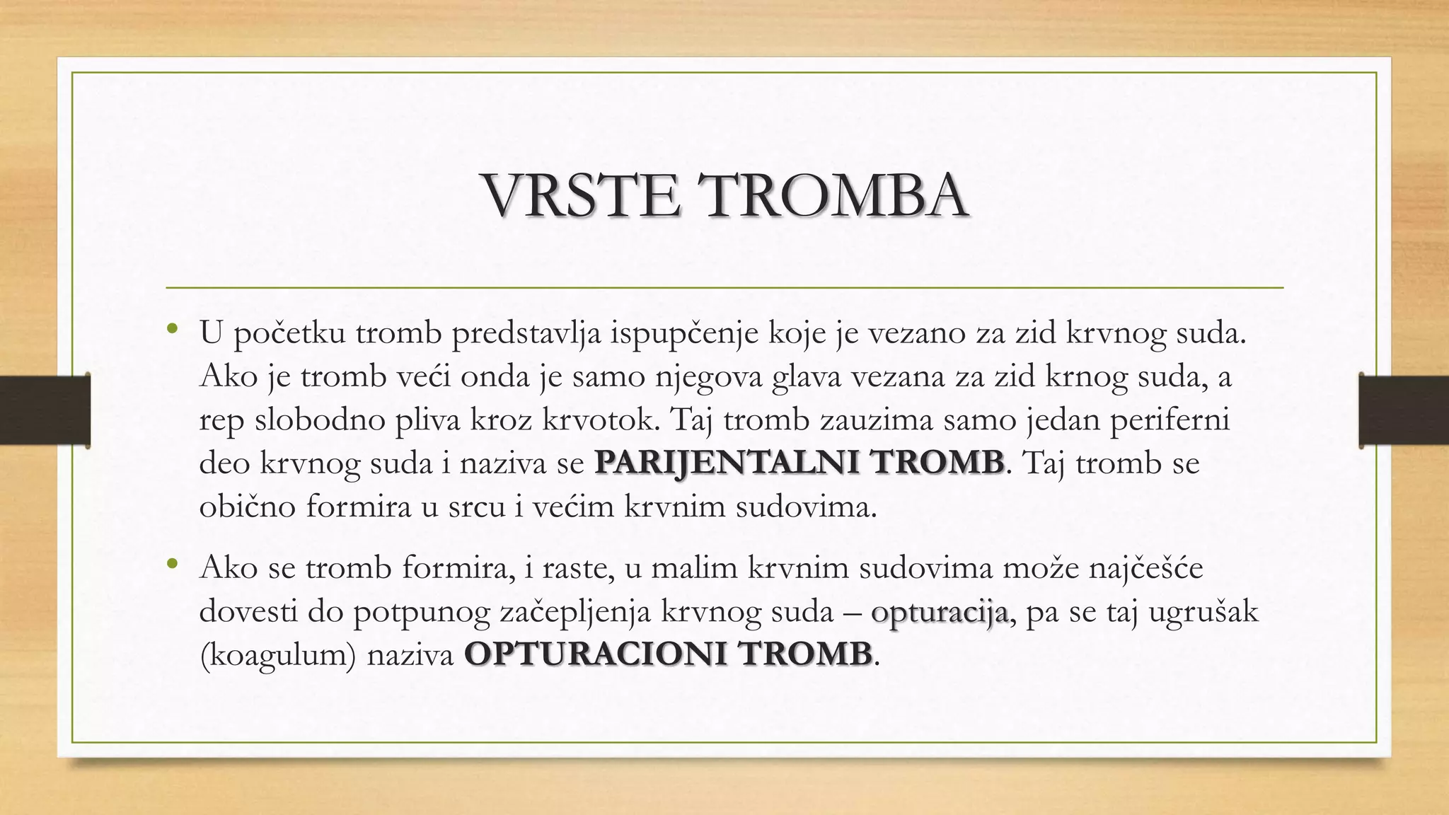 Tromboza & Embolija | PPTX