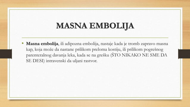 Tromboza & Embolija | PPTX