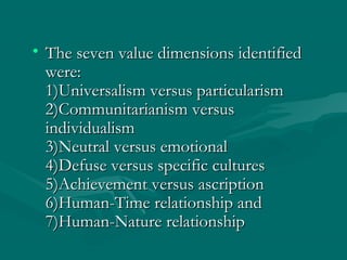 Trompenaars cultural dimensions | PPT