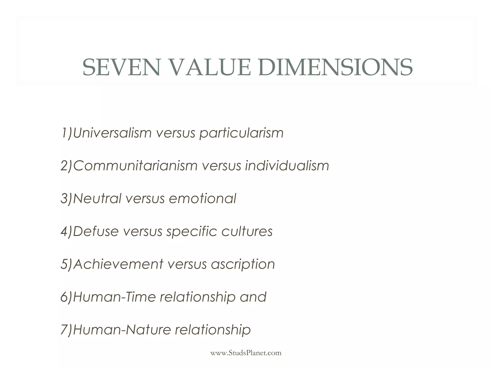 Trompenaars cultural dimensions | PPT