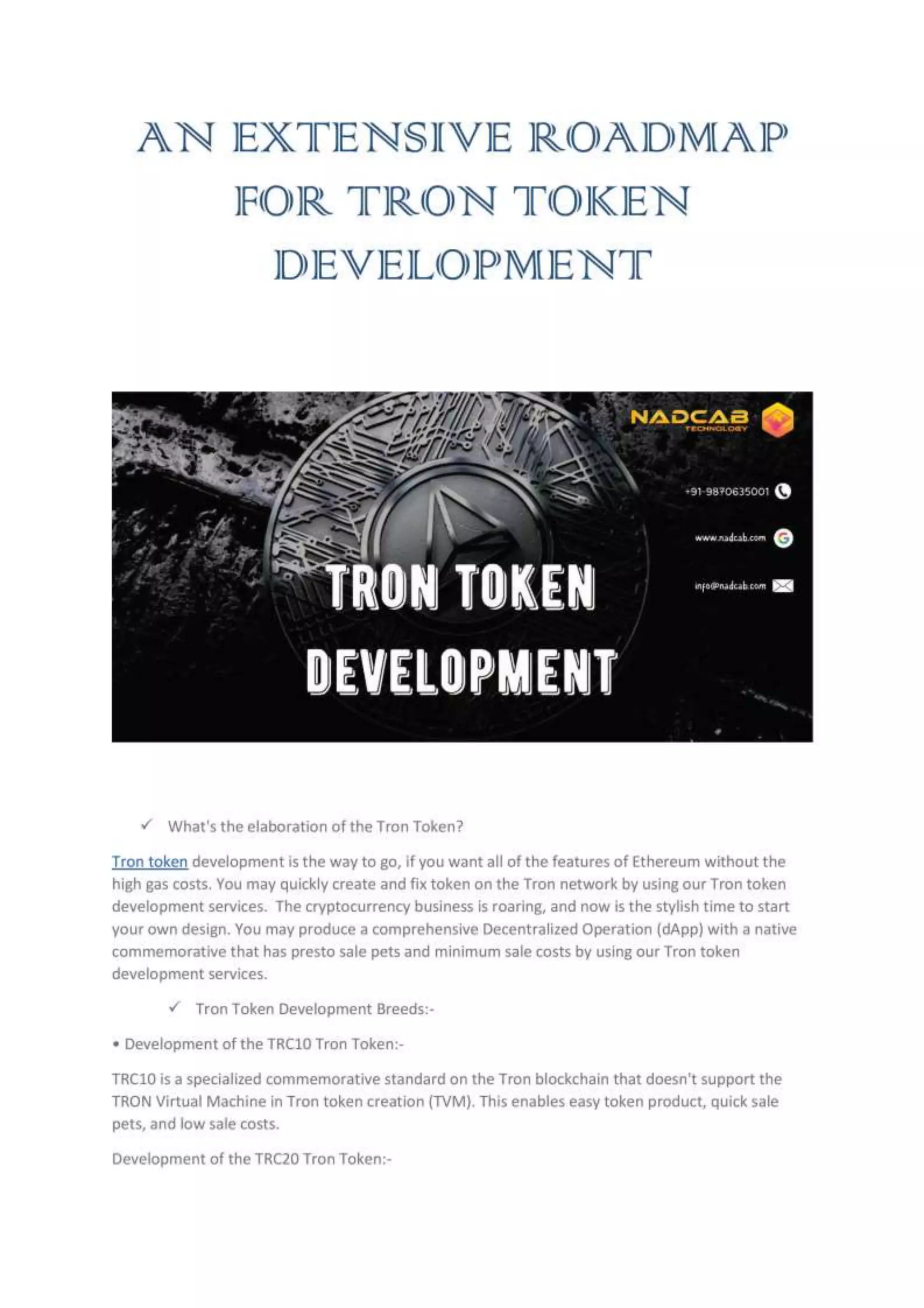 TRON TOKEN DEVELOPMENT | PPT