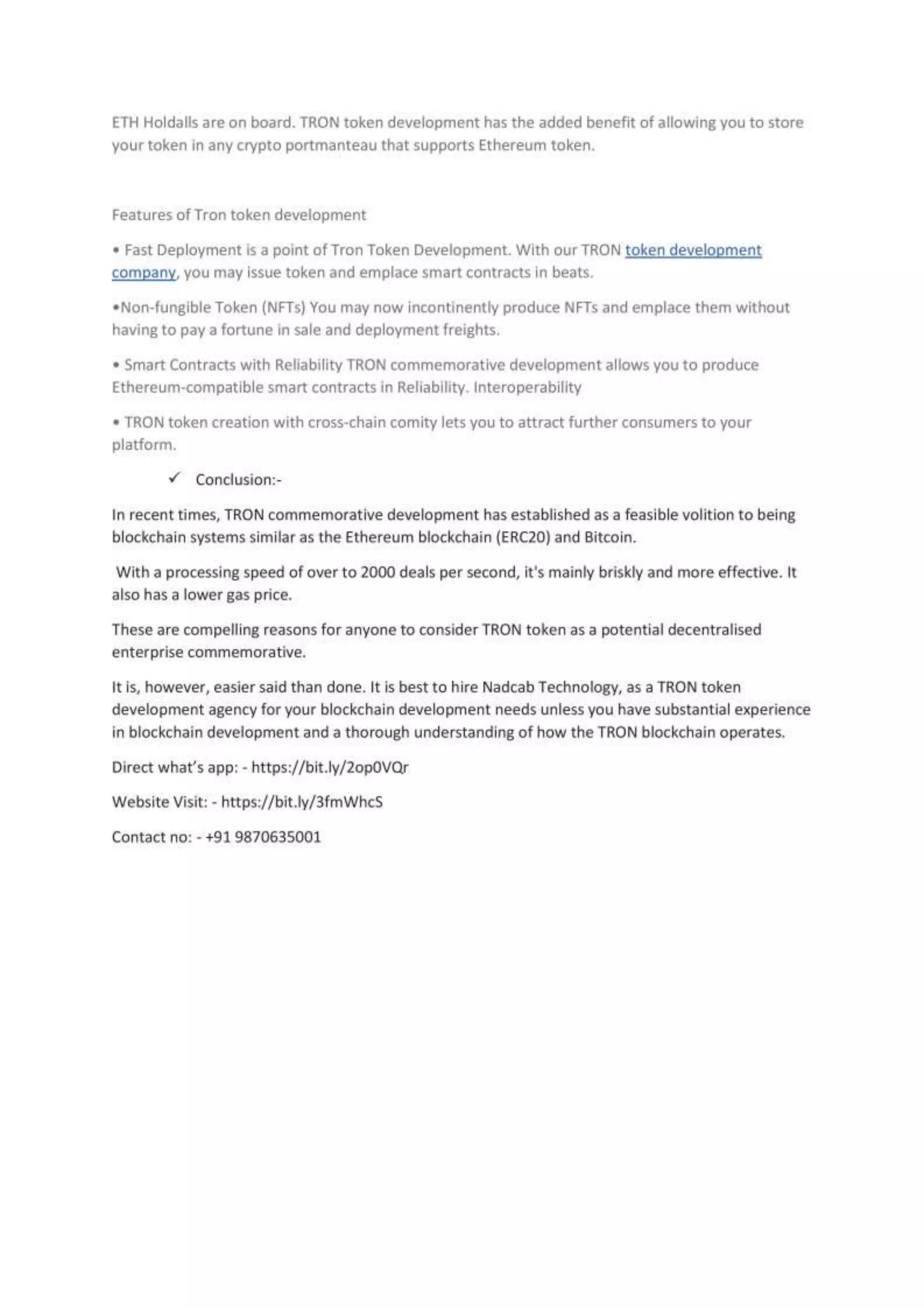 TRON TOKEN DEVELOPMENT | PPT