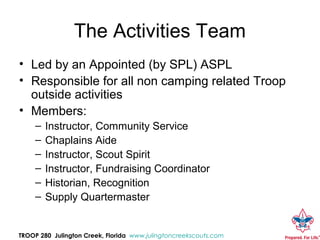 Troop leadership org chart and presentation | PPT