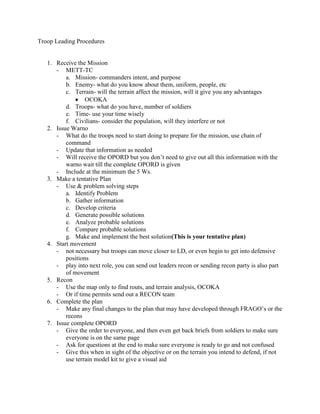 Troop leading procedures | DOCX
