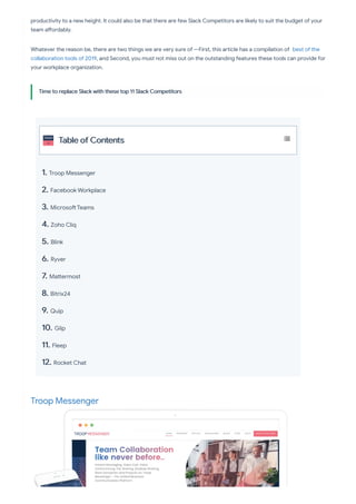 top slack competitors | PDF