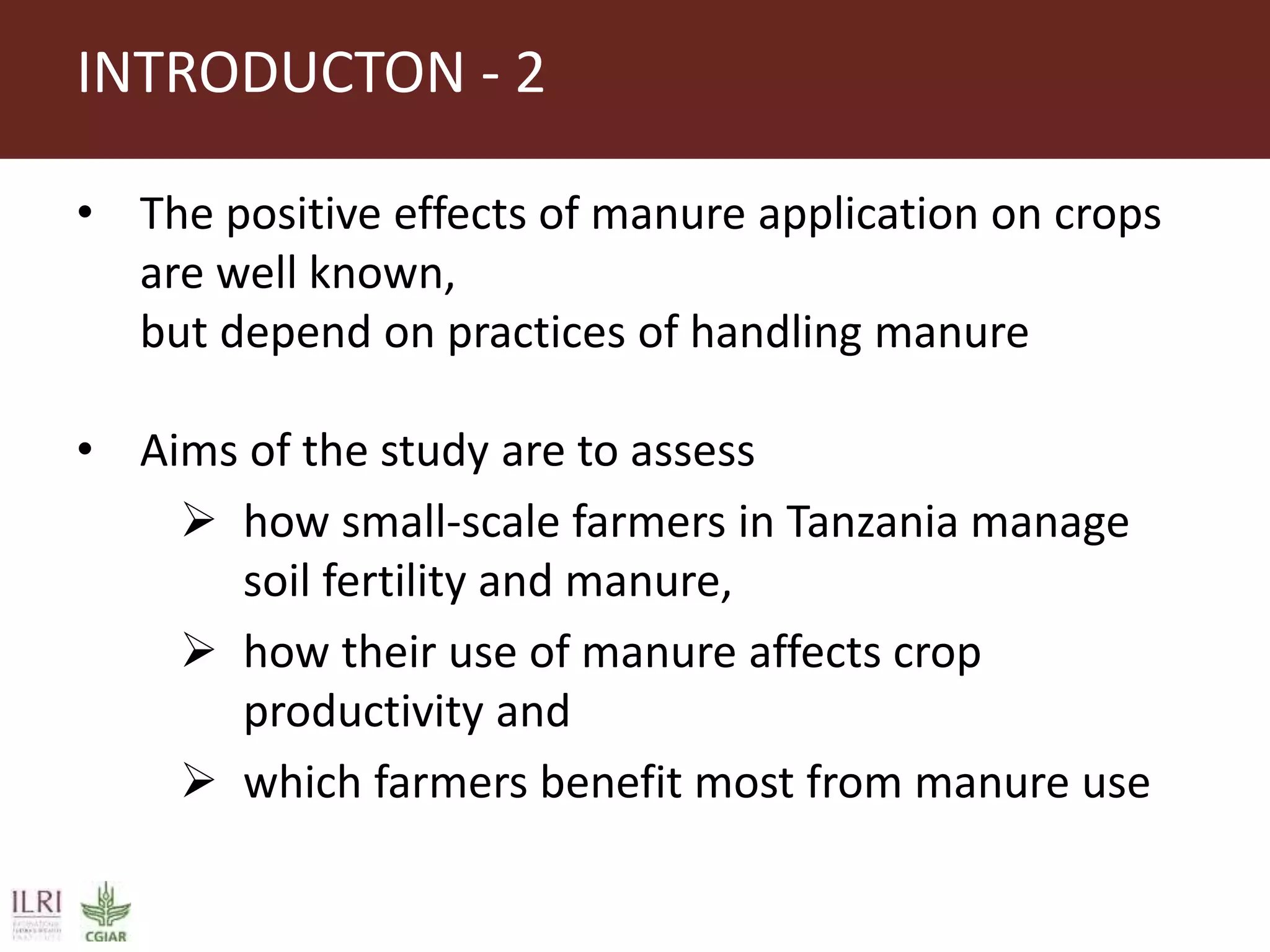 Importance of livestock manure in crop production in Tanzania | PPTX