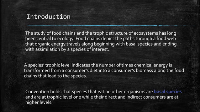Trophic levels in complex food webs | PPTX