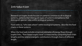 Trophic levels in complex food webs | PPTX