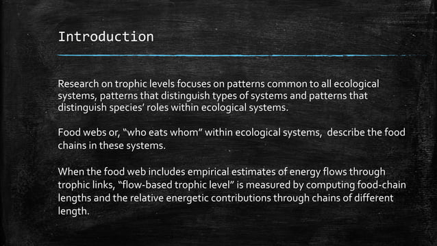 Trophic levels in complex food webs | PPTX