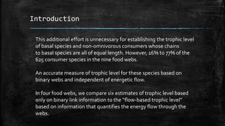 Trophic levels in complex food webs | PPTX