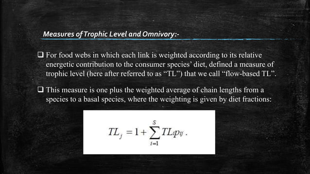 Trophic levels in complex food webs | PPTX