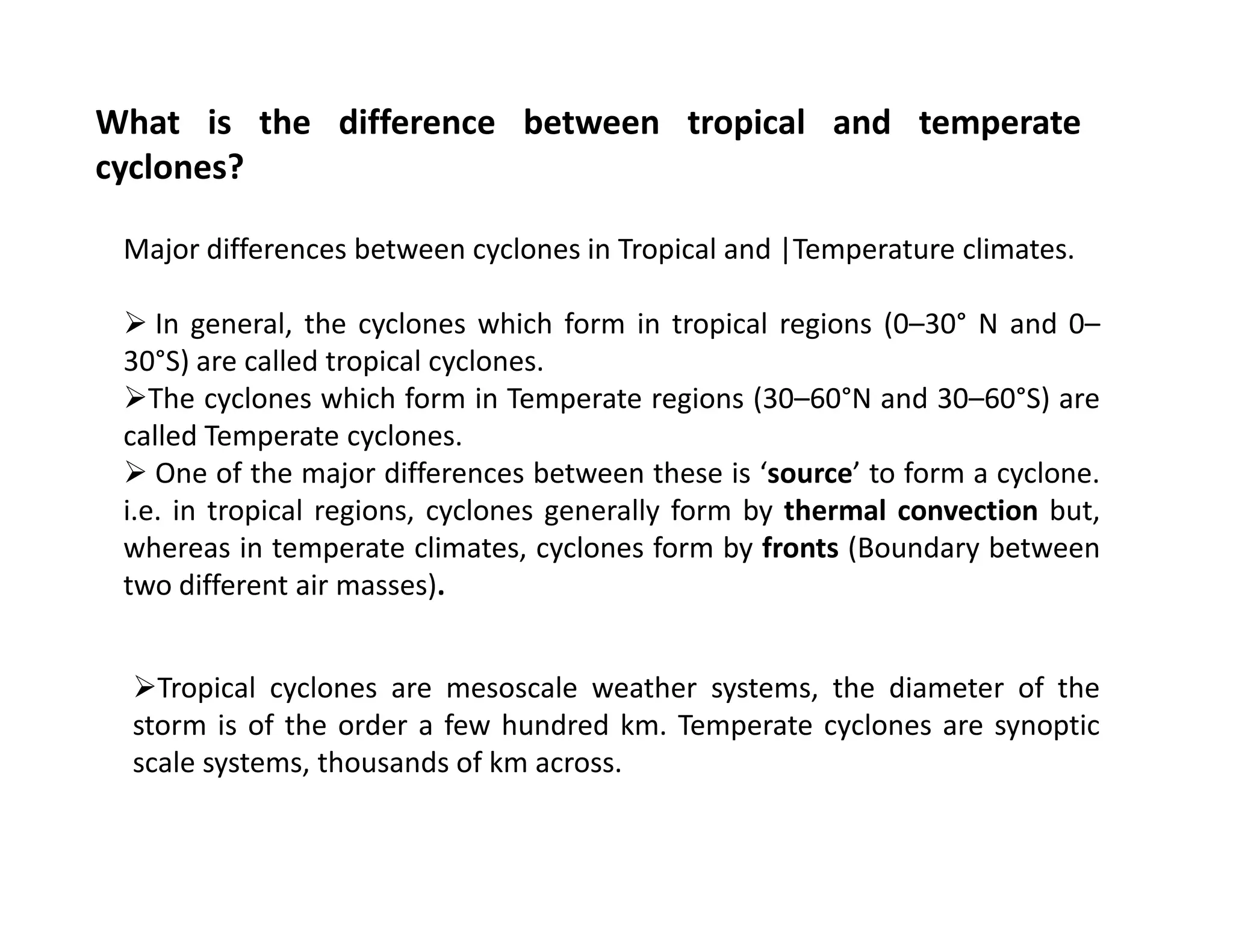 Tropical cyclones and temperate cyclones | PDF