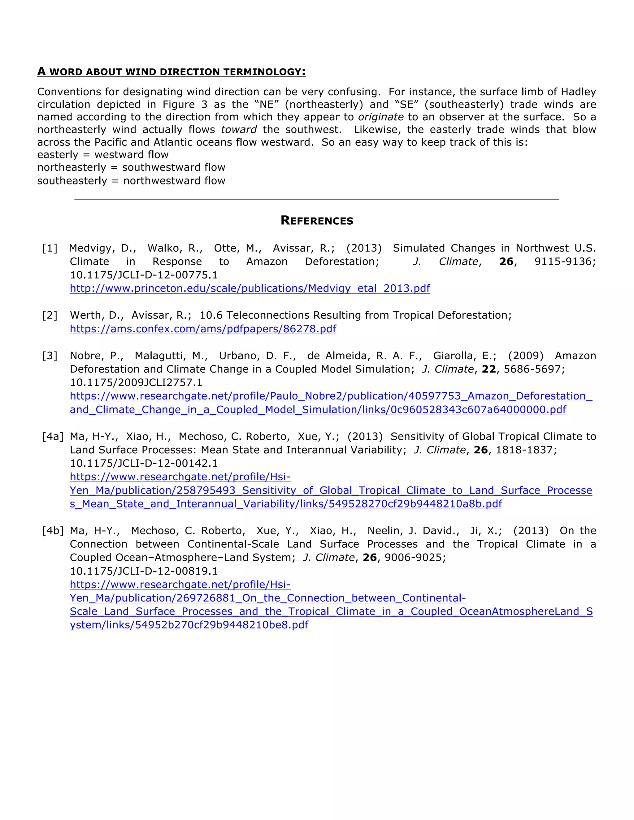 Tropical deforestation, global climate change, ENSO and possible ...