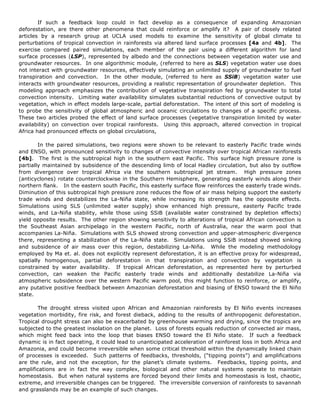 Tropical deforestation, global climate change, ENSO and possible ...