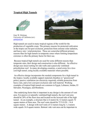 Tropical high tunnels | PDF