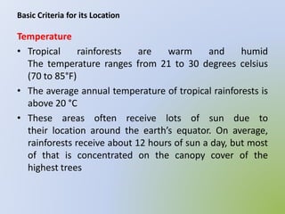 Tropical rain forest extent and characteristics | PPT