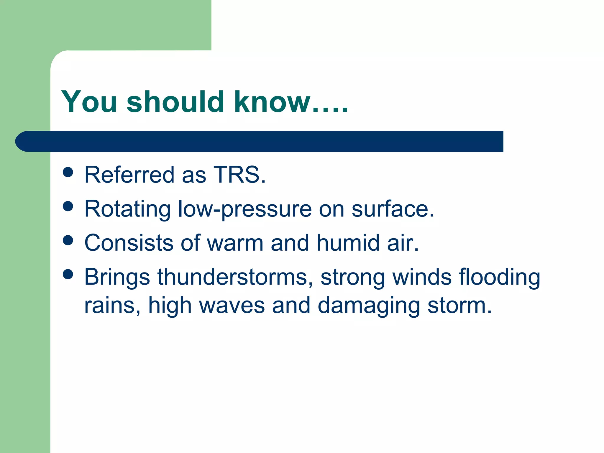 Tropical Revolving Storm: Advice at Sea. | PPT