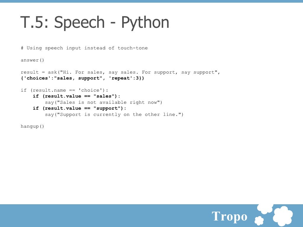 T.5: Speech - Python