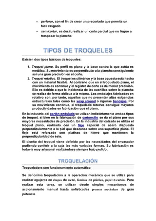 Troquelado cuestionario | DOCX