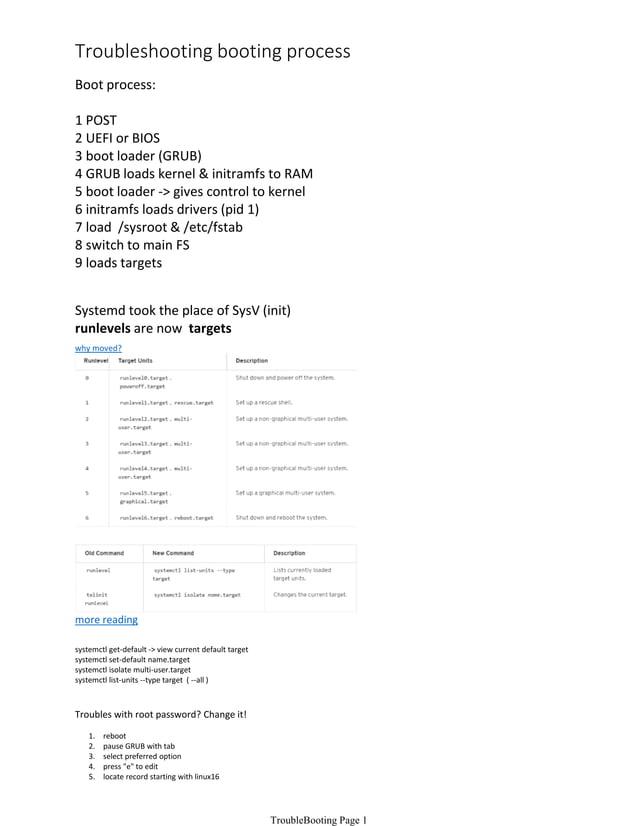 Troubleshooting linux booting process | PDF