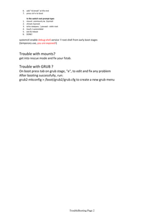 Troubleshooting linux booting process | PDF