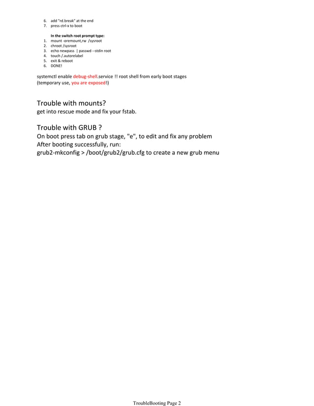 Troubleshooting linux booting process | PDF Troubleshooting linux booting process | PDF