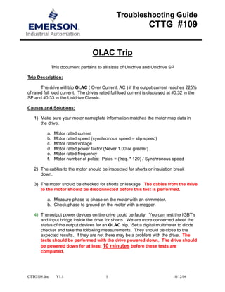 Trouble guide cttg109 oi.ac trip | PDF