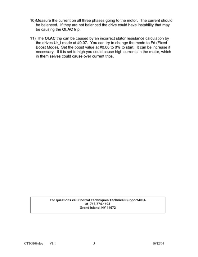 Trouble guide cttg109 oi.ac trip | PDF