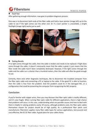 Troubleshoot faults in fiber optic cables | PDF