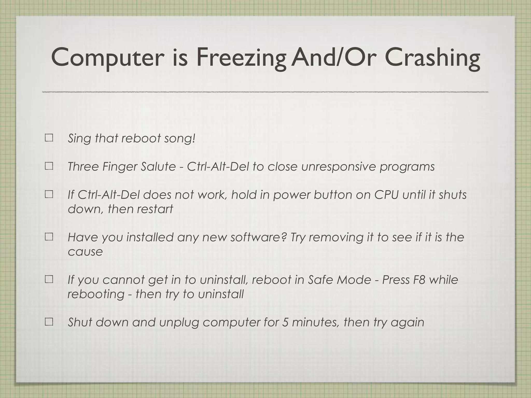 Basic Computer Troubleshooting | PDF